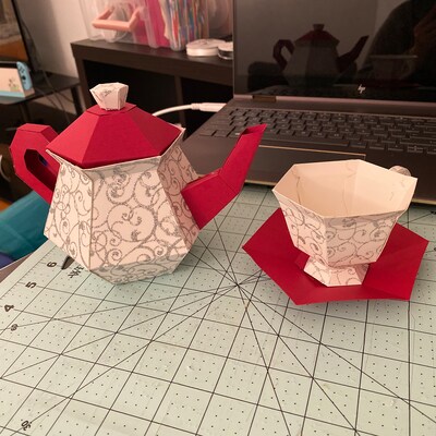 SVG Bundle: 3D Teacup SVG File and 3D Teapot SVG File Tea Party Bridal ...