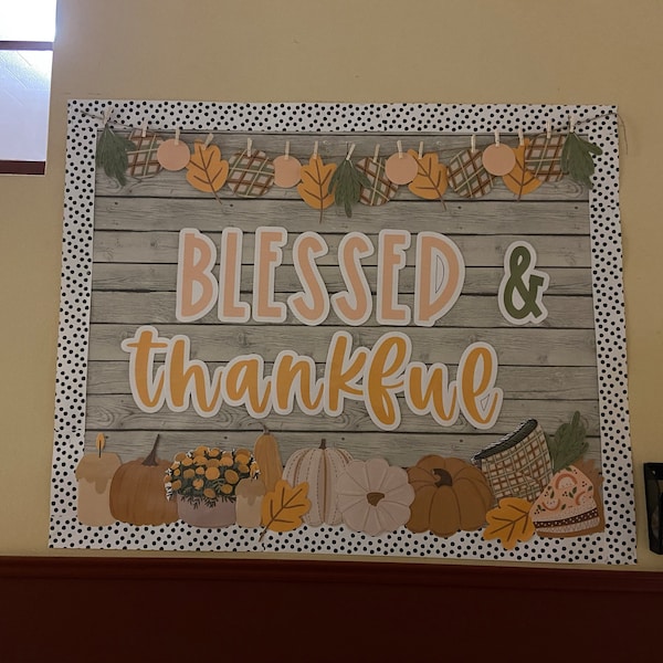 Modern Thanksgiving Bulletin Board Kit Thanksgiving Door Decor November ...