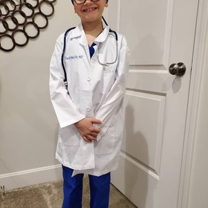 Monogrammed Kids' Doctor Coat, Child's Doctor Coat, Personalized Lab ...