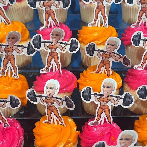 Weightlifter Cupcake Toppers Weightlifter Face Cupcake Toppers Workout ...