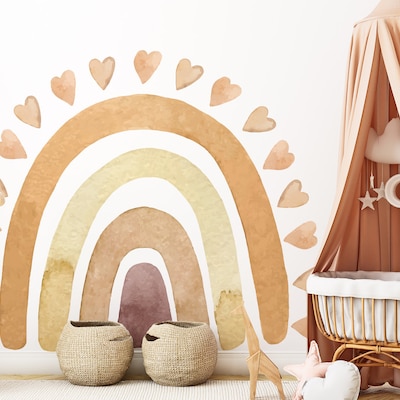 Watercolor Rainbow Clipart, Nursery Wall Art, Baby Shower Clipart, Boho ...