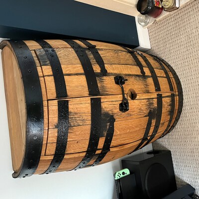 Whisky Barrel-bar_ Rotating Shelf Rack _whisky Oak Barrel Cabinet - Etsy