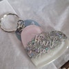 God Mother Resin Glitter Heart KEYRING, God Mother Gift, God Mum ...