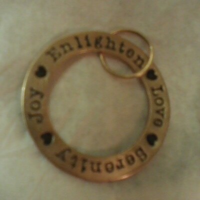 Personalized Gold Nameplate Washer Open Circle Charm Marathon Geo ...