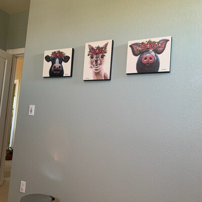 Alpaca Art, Alpaca Decor. Alpaca Flower Crown Art Print, Alpaca Canvas ...