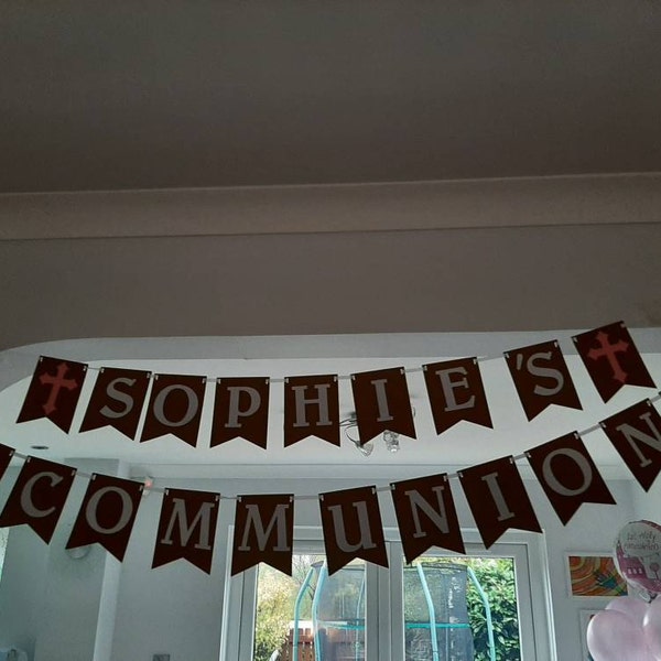 First Communion Decoration, Custom Banner Girl, Holy Communion, Garland ...