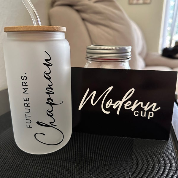 Personalized Future Mrs Glass Can Cup Glass, Future Mrs Glass, Wedding ...