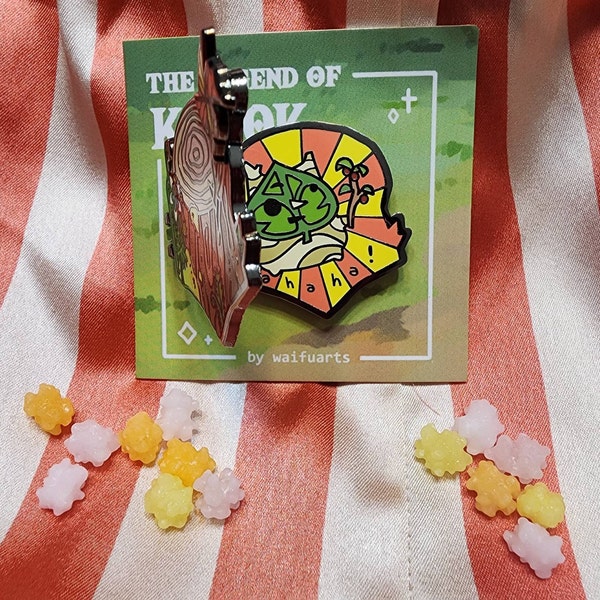 Hinged Hidden Korok Enamel Pin With Spinning Pinwheel // 1.5 Inch Hard ...