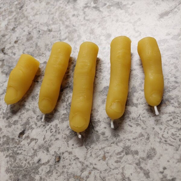 Free USA Shipping Set of 5 Finger Beeswax Candles Your Choice of Color ...