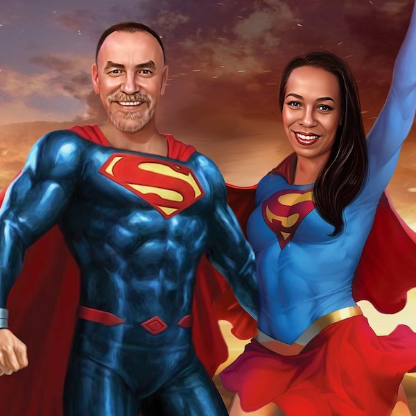 Custom Superhero Portrait From Photo, Personalized Caricature - Etsy