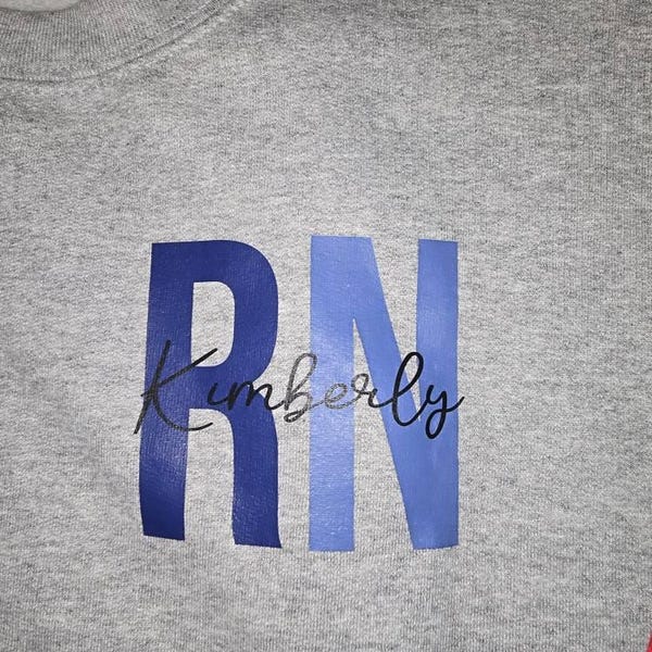 Custom Registered Nurse Sweatshirt With Name, Personalized RN Pocket ...