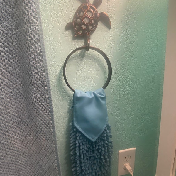 Sea Turtle Towel Ring, Bathroom Towel Hanger, Nature, Wall Hook, Beach ...