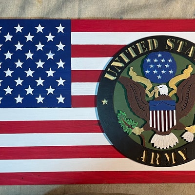 Us Army Wall Art Laser Cut Sign Gift Idea Army Unfinished Wood Crafts ...