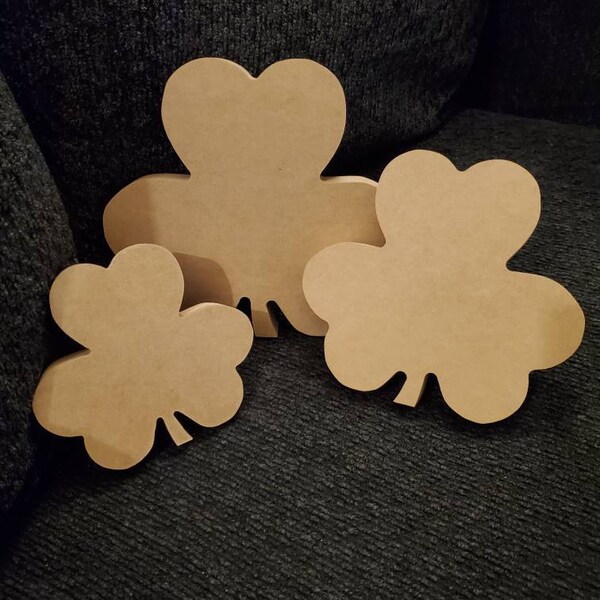 DIY Wood Shamrock Craft- Set of 3- Three Leaf Clover Cutout- Craft for ...