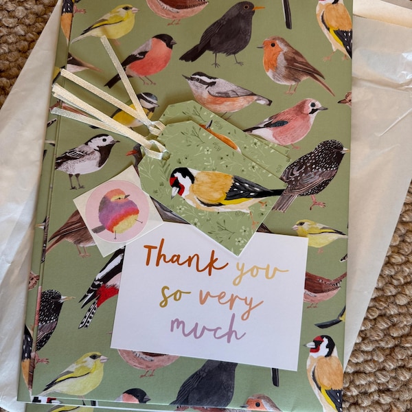 British Birds Wrapping Paper - Bird Gift Wrap - Garden Birds Gift Wrap ...