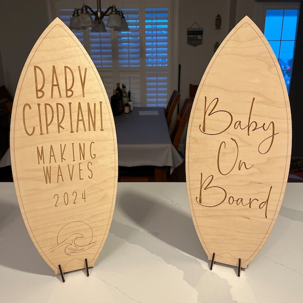 Baby on Board Baby Shower Sign, Surf Baby Shower, Baby on Board Baby ...