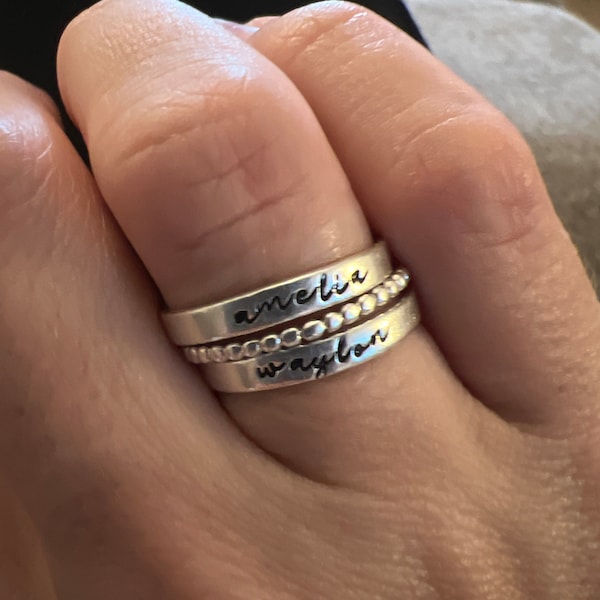 Script Name Ring, Sterling Silver Personalized Rings, Personalized ...