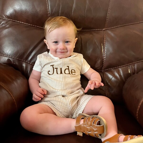 Monogram Shortall, Monogrammed Jon Jon, Boys Monogram Outfit ...
