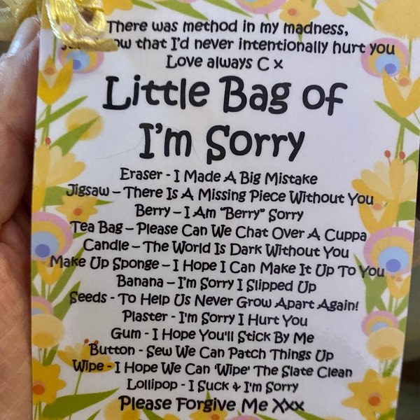 Little Bag of I’m Sorry ~ A Unique Way to Apologise | Sorry Gift ...
