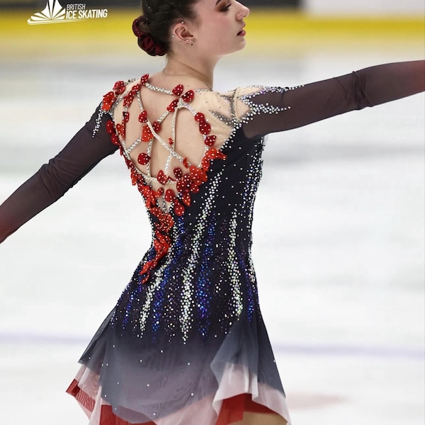 BLUE Customized Dress/ Costume/ Figure Skating/ Ice Dance/ Ice Skate ...