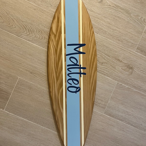 Personalized Surfboard Name Sign - Handcrafted Wood Surfboard Wall Art ...