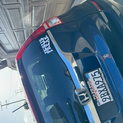 Jesus is King Christian Jesus Cross Bible Verse Car Vinyl Decal Bumper ...