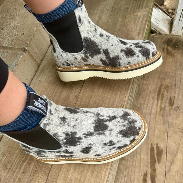 The Branded Roan Cowhide Rancher Boots - Western Fashion - Western ...