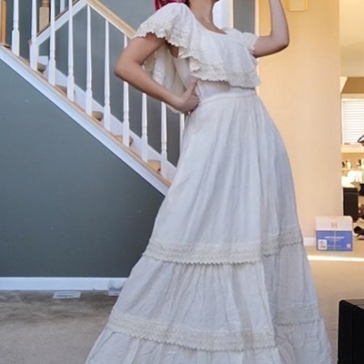 Bohemian Wedding Dress ,off the Shoulder White Dress, Raw Cotton Long ...