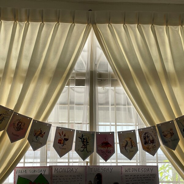 Printable Holy Week Coloring Banner/he is RISEN Banner/easter Banner - Etsy