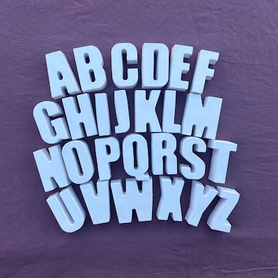 Concrete 26 Letter Molds Number Silicone Mold Concrete Capital Letter ...