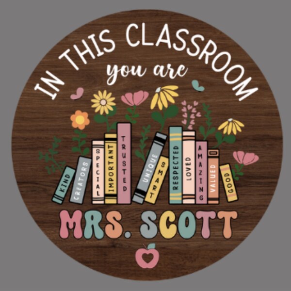 Personalized Teacher Door Sign, Composition Notebook Classroom ...
