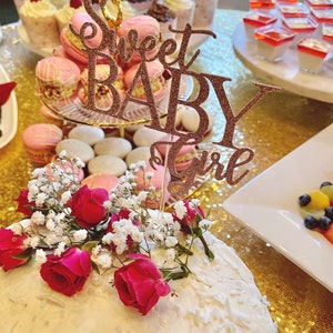 Sweet Baby Girl Glitter Cake Topper, Baby Shower Decor - Etsy