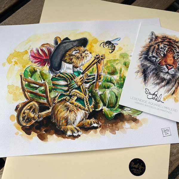 A4 Original Watercolor Painting Rat Rattus Brown Mouse No Print ...