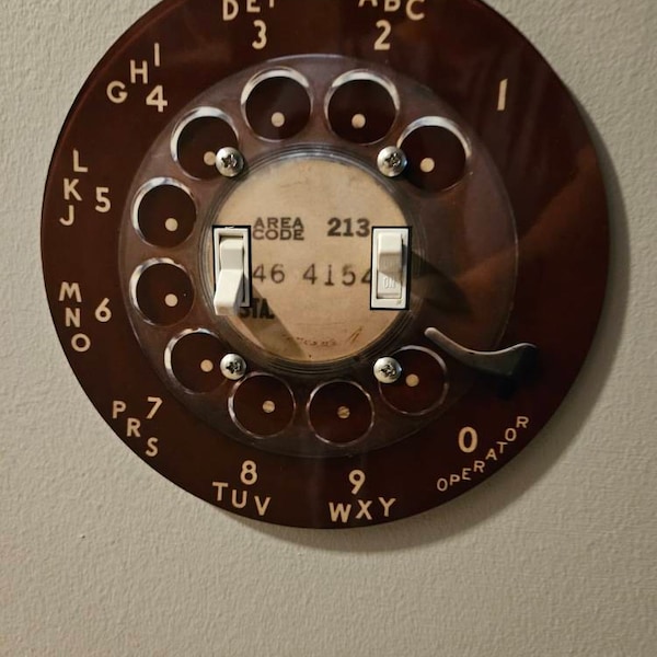 Vintage Dark Red Telephone Dial Precision Laser Cut Toggle and Decora ...
