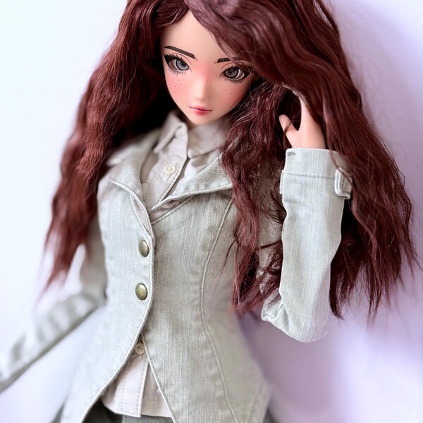 Custom Doll Wig for Minifee 1/4 BJD Dolls- "tan Caps" 6-7" Head Size of ...