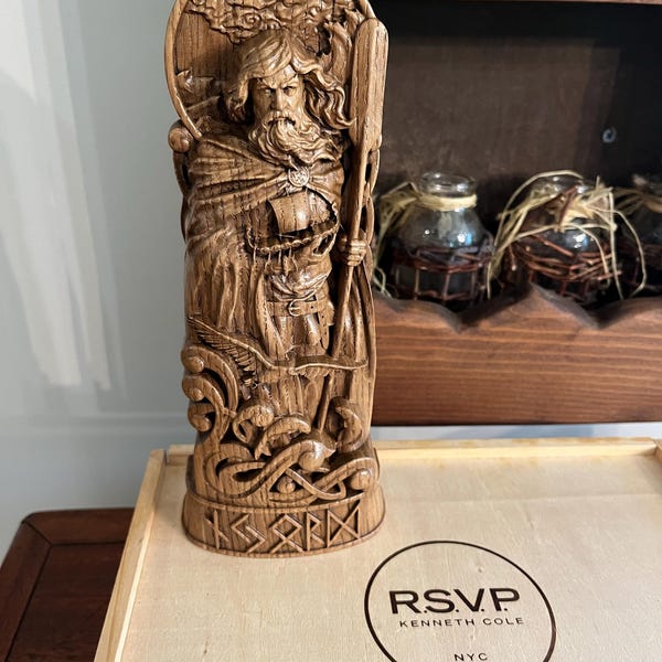 Frigg Statue, Friga, Frigga, Norse Gods, Wood Carving Altar Heathen ...