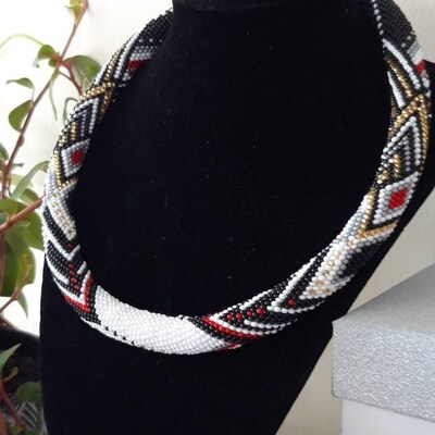 PDF Pattern for Bead Sea Snake Crochet Necklace and PNG File Jewelry ...