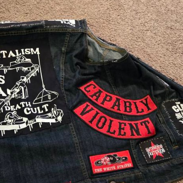 Custom Embroidered Side Rocker Patch - Motorcycle Club Biker MC Sew-on ...