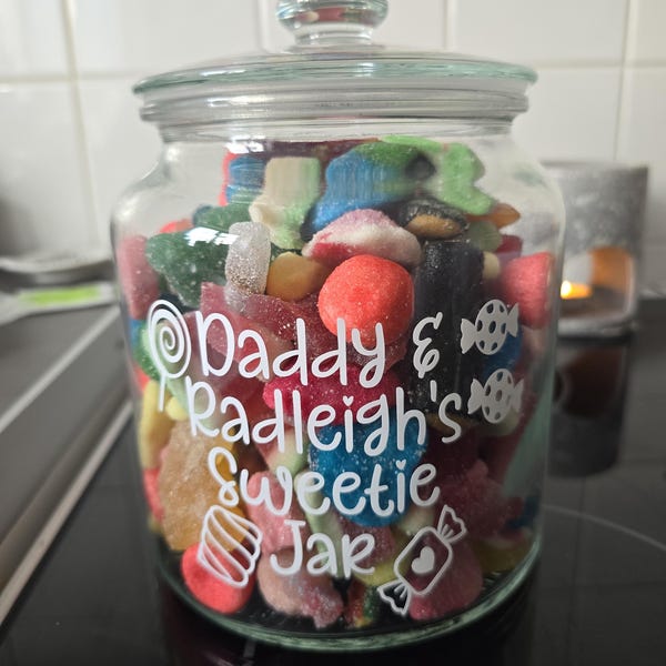 Personalised Sweet Jar - Add Your Own Name - Message , Sweets/candy ...