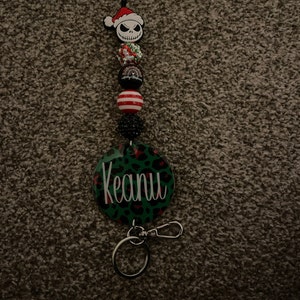 Red, White, and Blue Leopard Print Silicone Bead Keychain Wristlet - Etsy