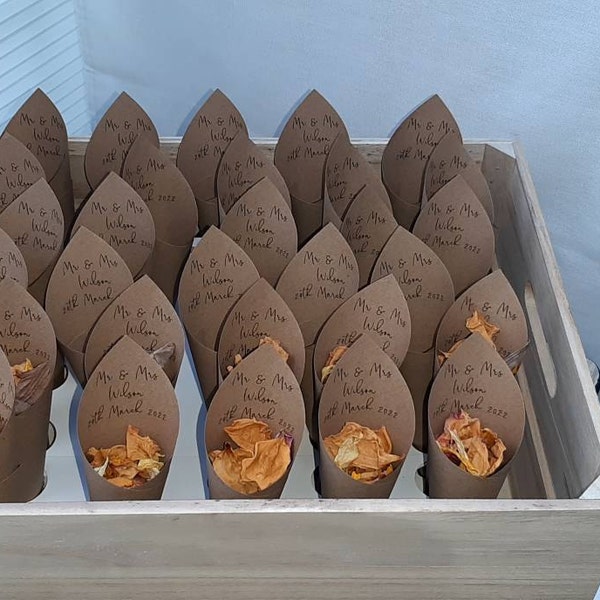 Confetti Cones - Personalised - Ready Rolled Confetti Cones - Ready to ...