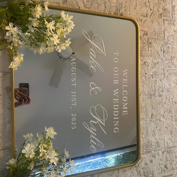 Elegant Wedding Mirror Sign – “thank You for Coming” Seating Chart ...