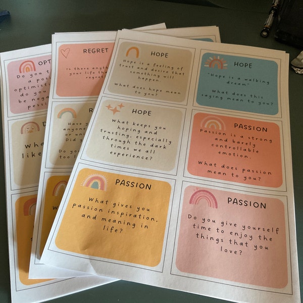 Journaling Prompt Cards, Affirmation Cards, Self Esteem Workbook ...