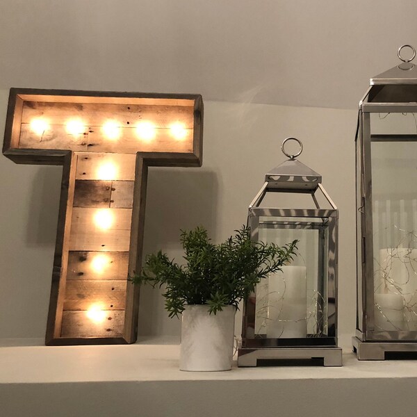 36" Reclaimed Wood Letter: Rustic Farmhouse Wall Decor - Etsy