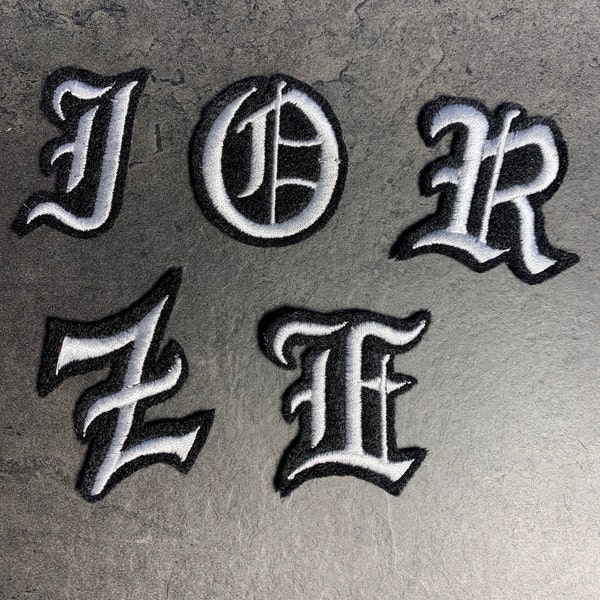 Letter Patches for Jackets , Iron on Custom Embroidered 1.5" OLD ...
