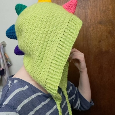 Crochet Dinosaur Pattern, Dinosaur Hood Pattern, Dino Hat Pattern, DIY ...