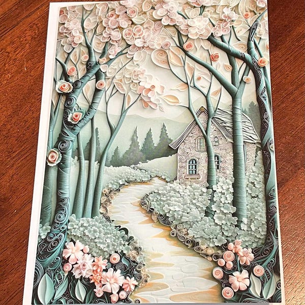 Personalized Nature-inspired Greeting Card Woodland Scene All-occasion ...