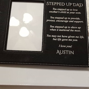 Step Dad Gift Picture Frame Personalized Stepfather Picture Frame ...