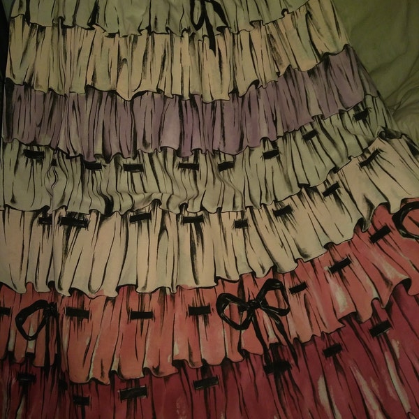 Blue Hand Painted Paper Doll Tutu Dress//knit Mini Dress Faux Denim ...