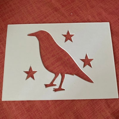 Primitive Crow With Stars Stencil Made From 4 Ply Mat Board-choose a ...